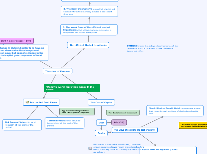 Theories of Finance - Mind Map