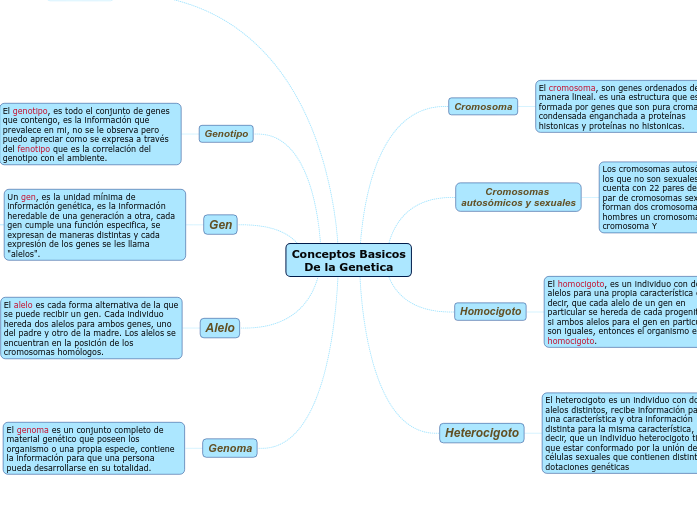 Conceptos BasicosDe la Genetica - Mind Map