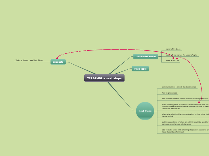 TIPS4MBL - next steps - Mind Map