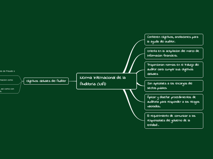 NOrma Internacional de la Auditoria (NIA) - Mind Map