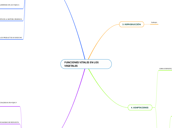 FUNCIONES VITALES EN LOS VEGE...- Mapa Mental - Amostra
