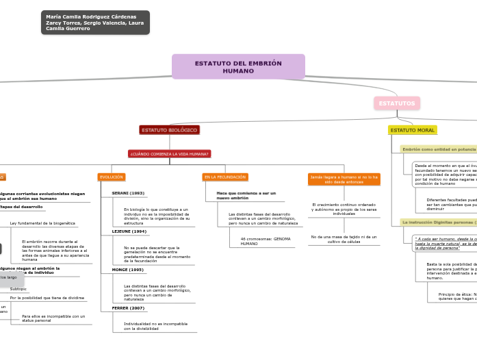 ESTATUTO DEL EMBRIÓN HUMANO - Mind Map