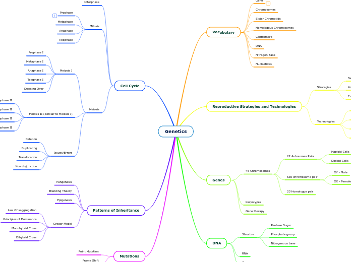 Genetics - Mind Map