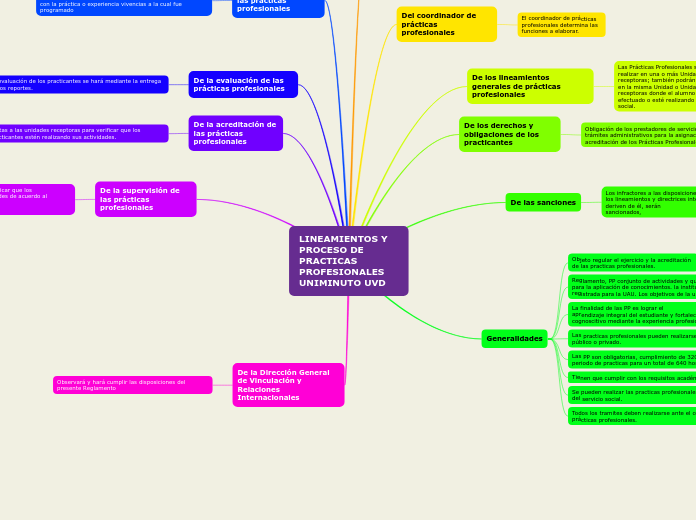 LINEAMIENTOS Y PROCESO DE PRACTICAS PROFES...- Mind Map