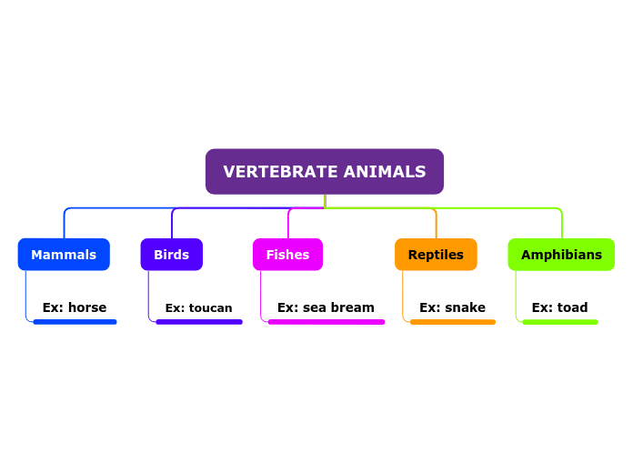 VERTEBRATE ANIMALS - Mind Map
