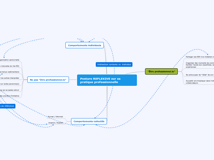 Posture REFLEXIVE sur sa pratique professi...- Mind Map