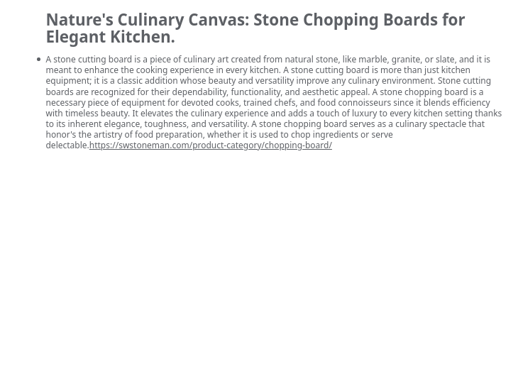 Nature's Culinary Canvas: Stone Chopping Bo...- Outline