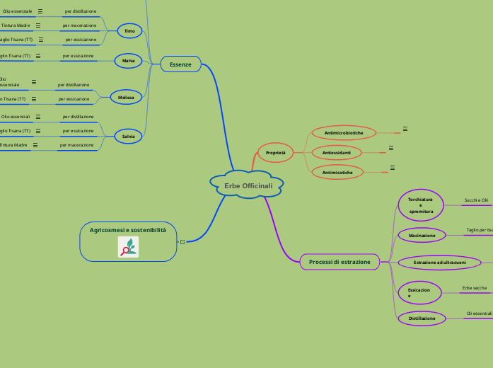 Erbe Officinali - Mappa Mentale