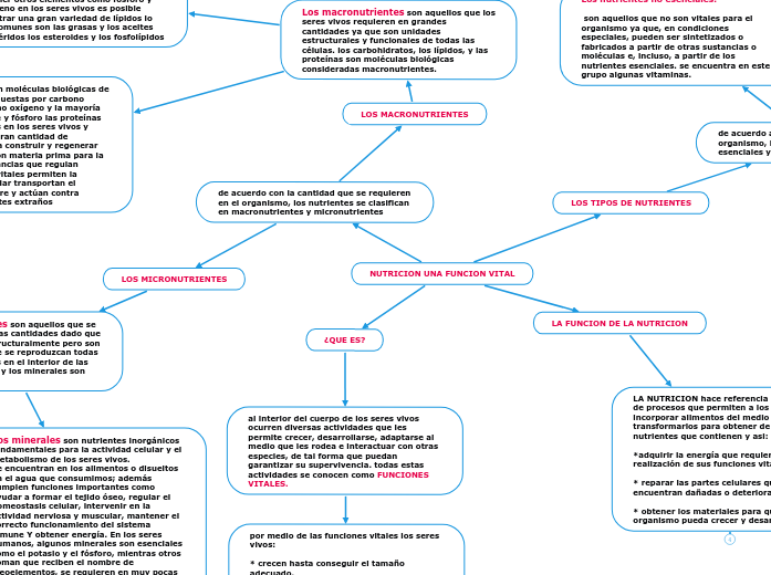 NUTRICION UNA FUNCION VITAL - Mind Map