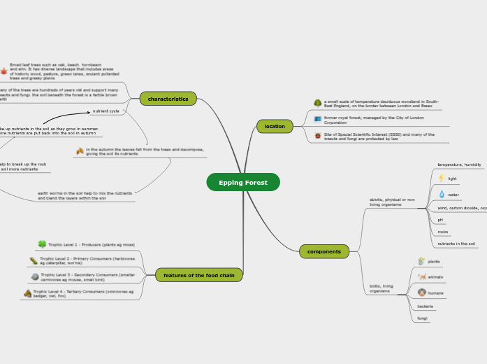 Geography- Epping Forest - Mind Map