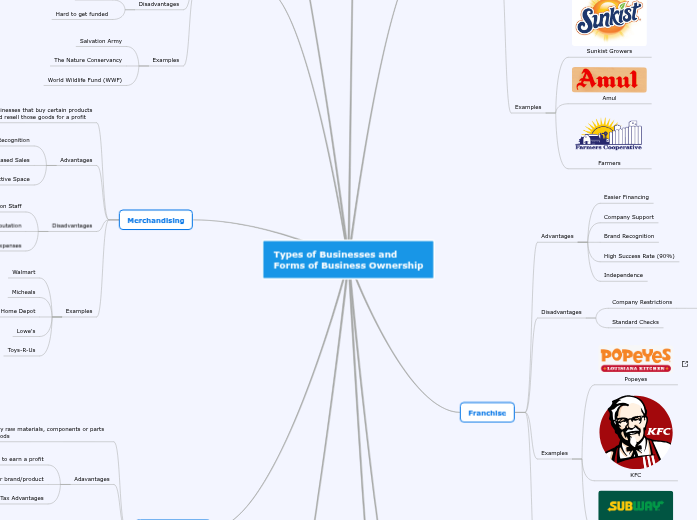 Types of Businesses and Forms of Business ...- Mind Map