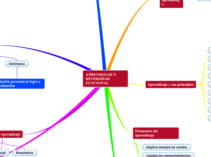 APRENDIZAJE Y DIVERSIDAD FUNCIONAL - Mind Map
