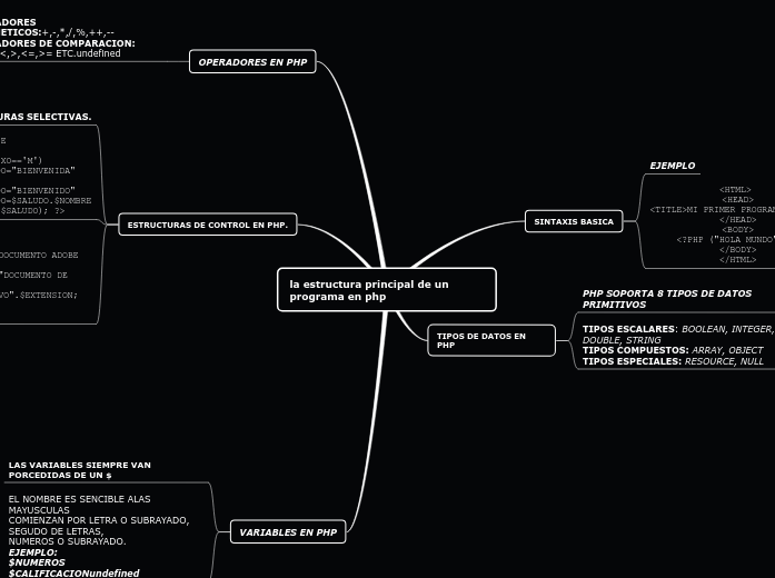 la estructura principal de un programa en ...- Mind Map