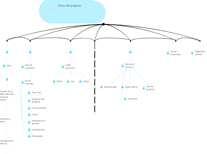 Rain-storming- fases del projecte - Mind Map