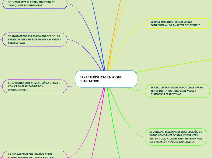 CARACTERISTICAS ENFOQUE CUALITATIVO - Mind Map