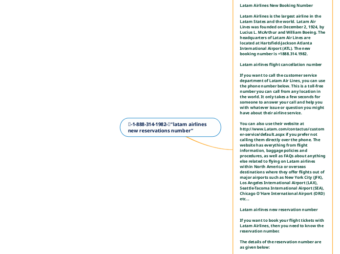 -1-888-314-1982- “latam airlines new rese...- Mind Map