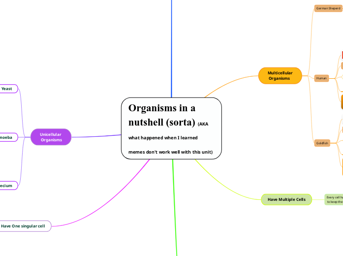 Organisms in a nutshell (sorta) (AKA what ...- Mind Map