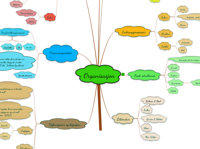 Organisasjon 2.0 - Mind Map