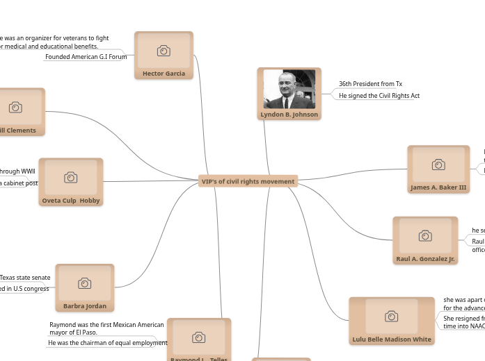 VIP's of civil rights movement - Mind Map