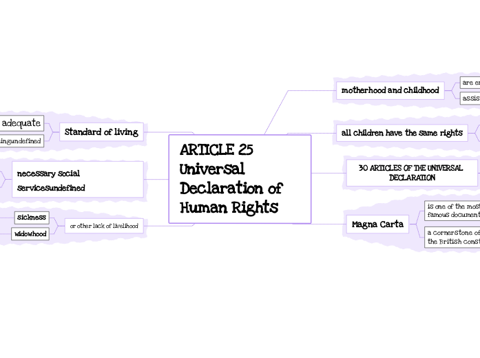 ARTICLE 25 Universal Declaration of Human ...- Mind Map
