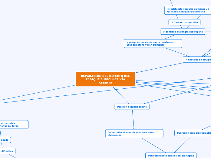 REPARACIÓN DEL DEFECTO DEL TABIQUE AURICUL...- Mind Map