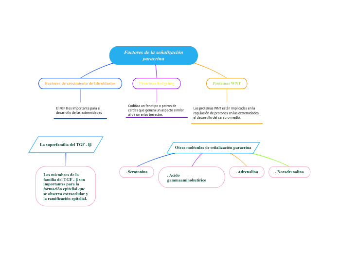 Factores de la señalización paracrina - Mind Map