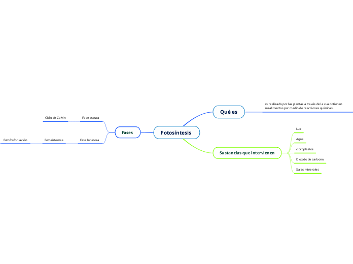 Fotosíntesis - Mindmap