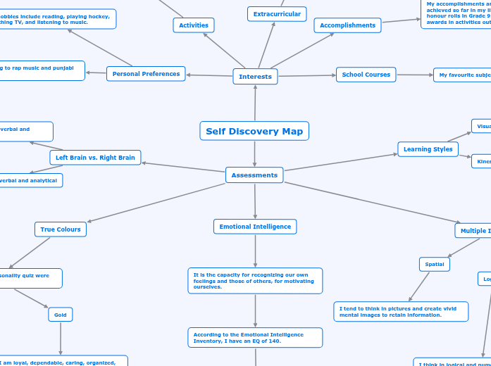 Self Discovery Map - Concept Map