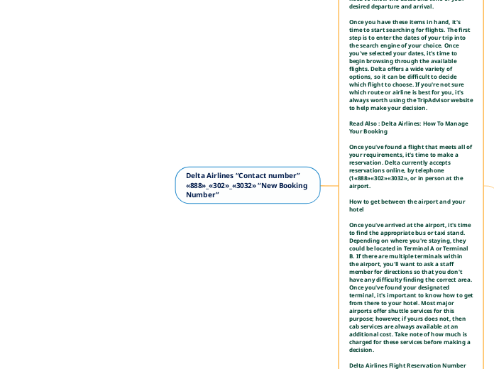 Delta Airlines “Contact number” «888»_«302...- Mind Map