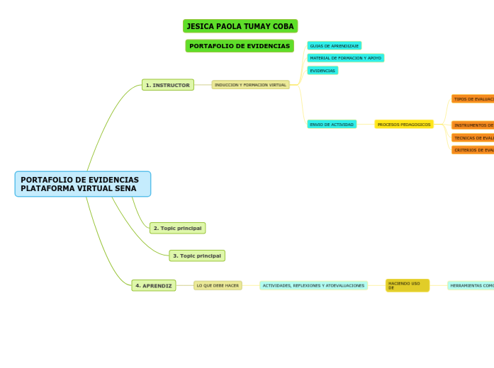 PORTAFOLIO DE EVIDENCIAS PLATAFORMA VIRTUA...- Mind Map