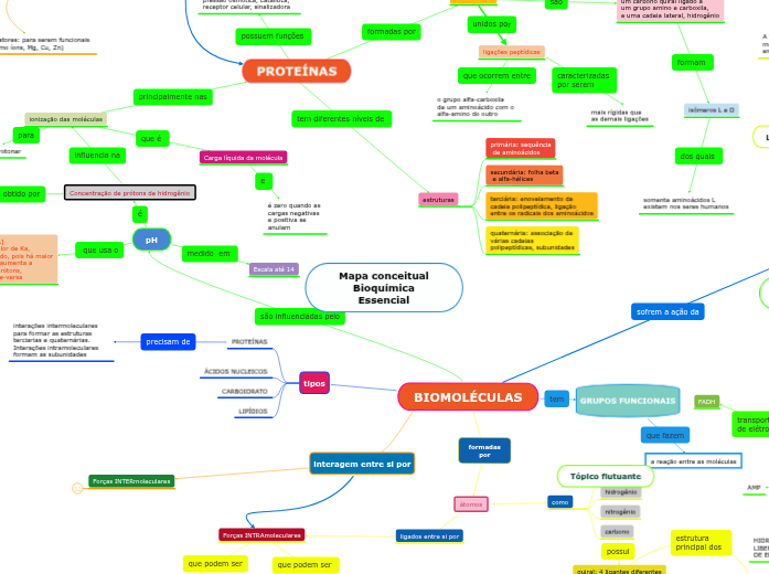 Mapa conceitual Bioquímica Essencial - Mind Map