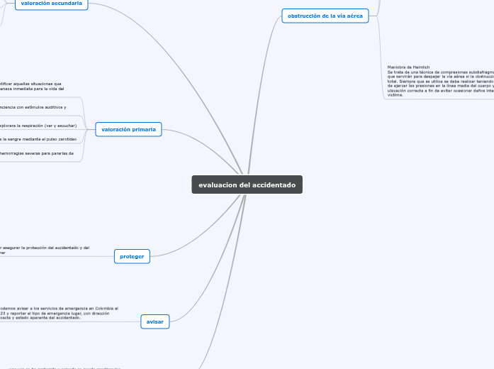evaluacion del accidentado - Mind Map