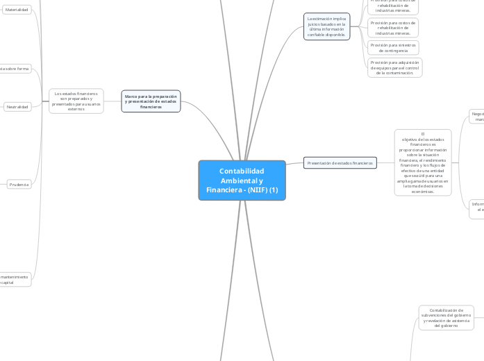 Contabilidad Ambiental y Financiera - (NIIF) (1) | Mapa mental Mindomo