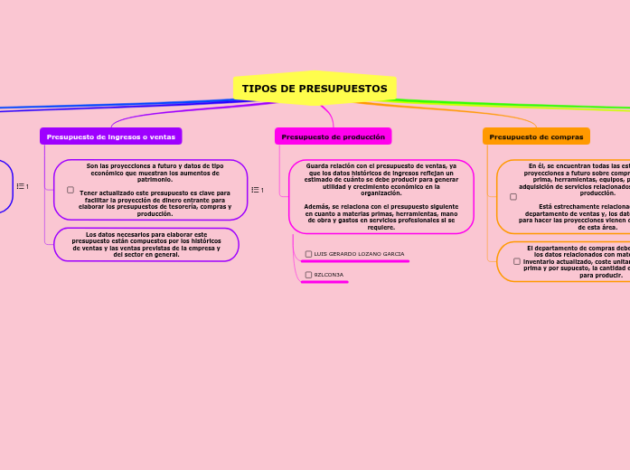 TIPOS DE PRESUPUESTOS - Mind Map