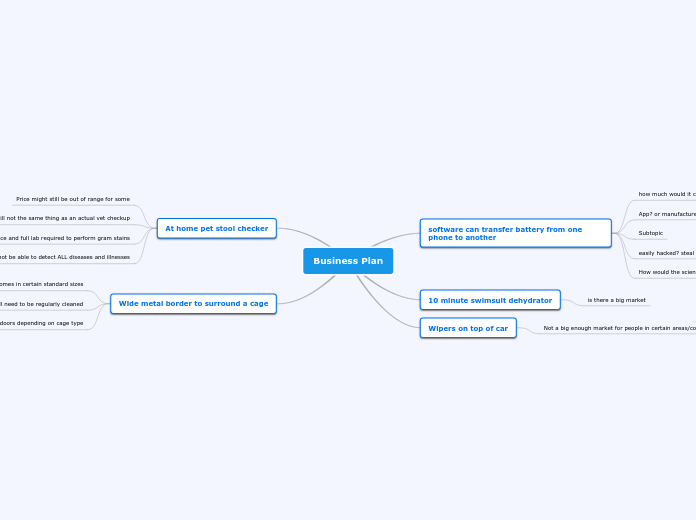Grade 9 Business Plan - Mind Map