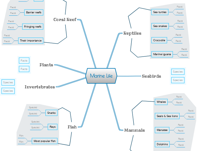 Marine Life - Mind Map