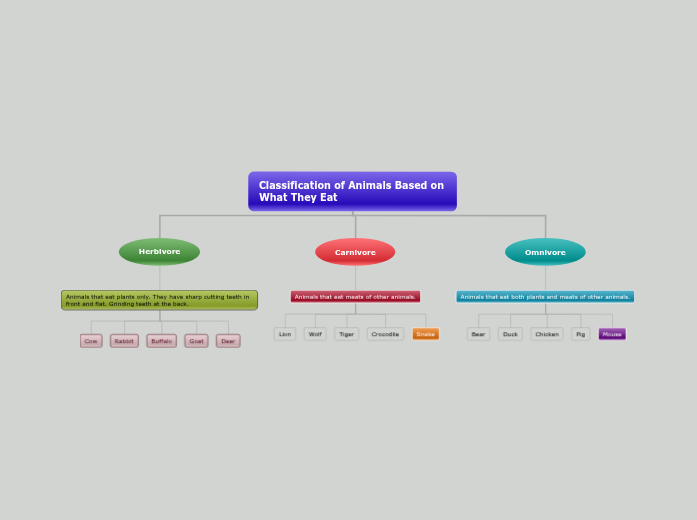 Classification of Animals Based on What Th...- Mind Map