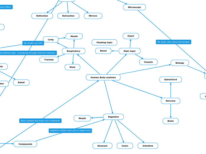 Human Body systems - Mind Map