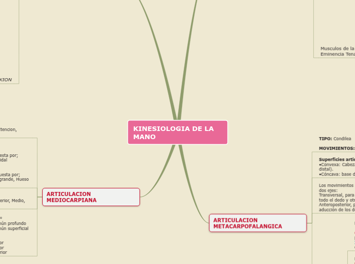 Kinesiologia Complejo de la Mano - Mind Map