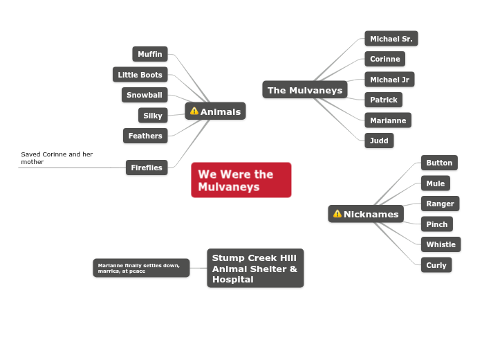 We Were the Mulvaney - Mind Map