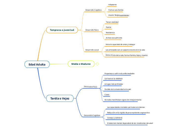 Edad Adulta - Mind Map