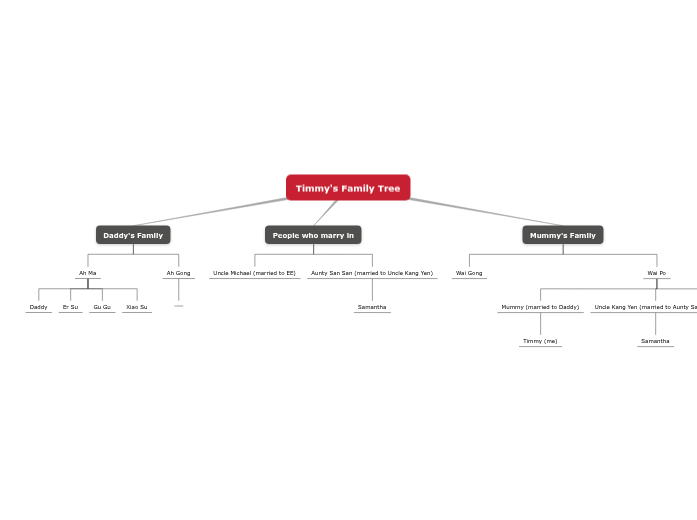 Timmy's Family Tree - Mind Map