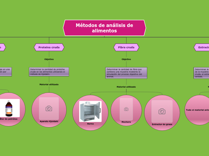 Nutricion Animal: Métodos de análisis de a...- Mind Map