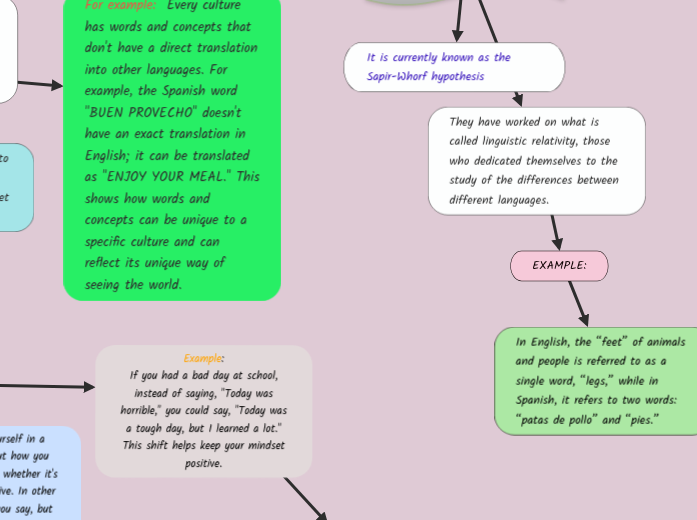 LINGUISTIC RELATIVISM: Relationships | Mindomo Mind Map