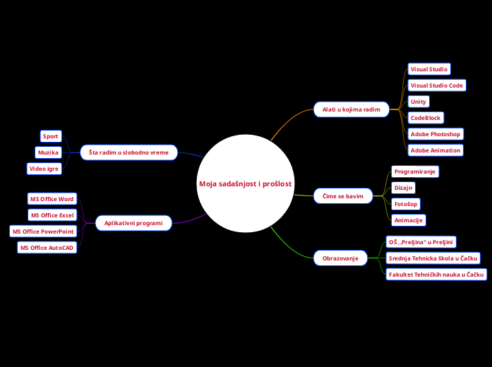 Moja sadašnjost i prošlost - Mind Map