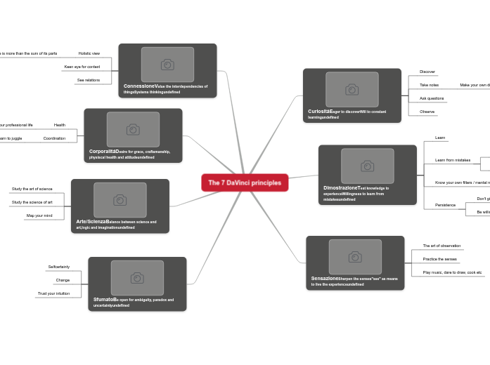 The 7 DaVinci principles (Gelb) - Mind Map