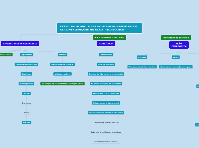PERFIL DO ALUNO E APRENDIZAGENS ESSENC...- Mapa Mental