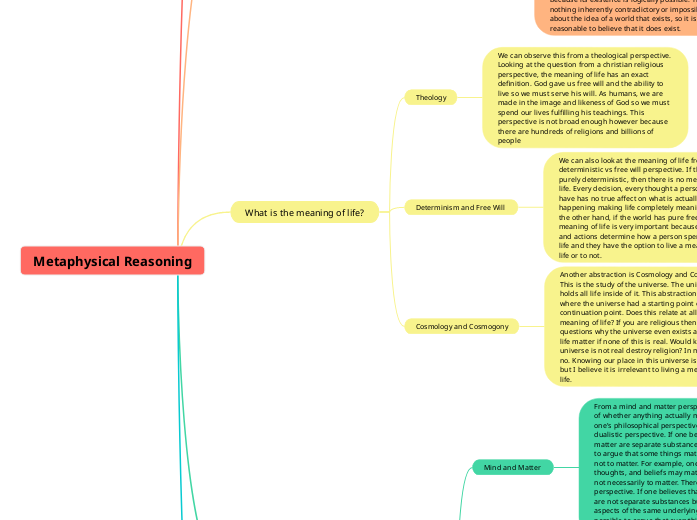 Metaphysical Reasoning - Mind Map