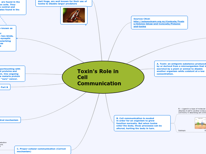 Toxin's Role in Cell Communication - Mind Map