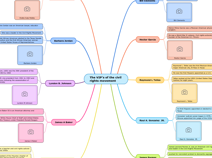 The VIP's of the civil rights movement - Mind Map